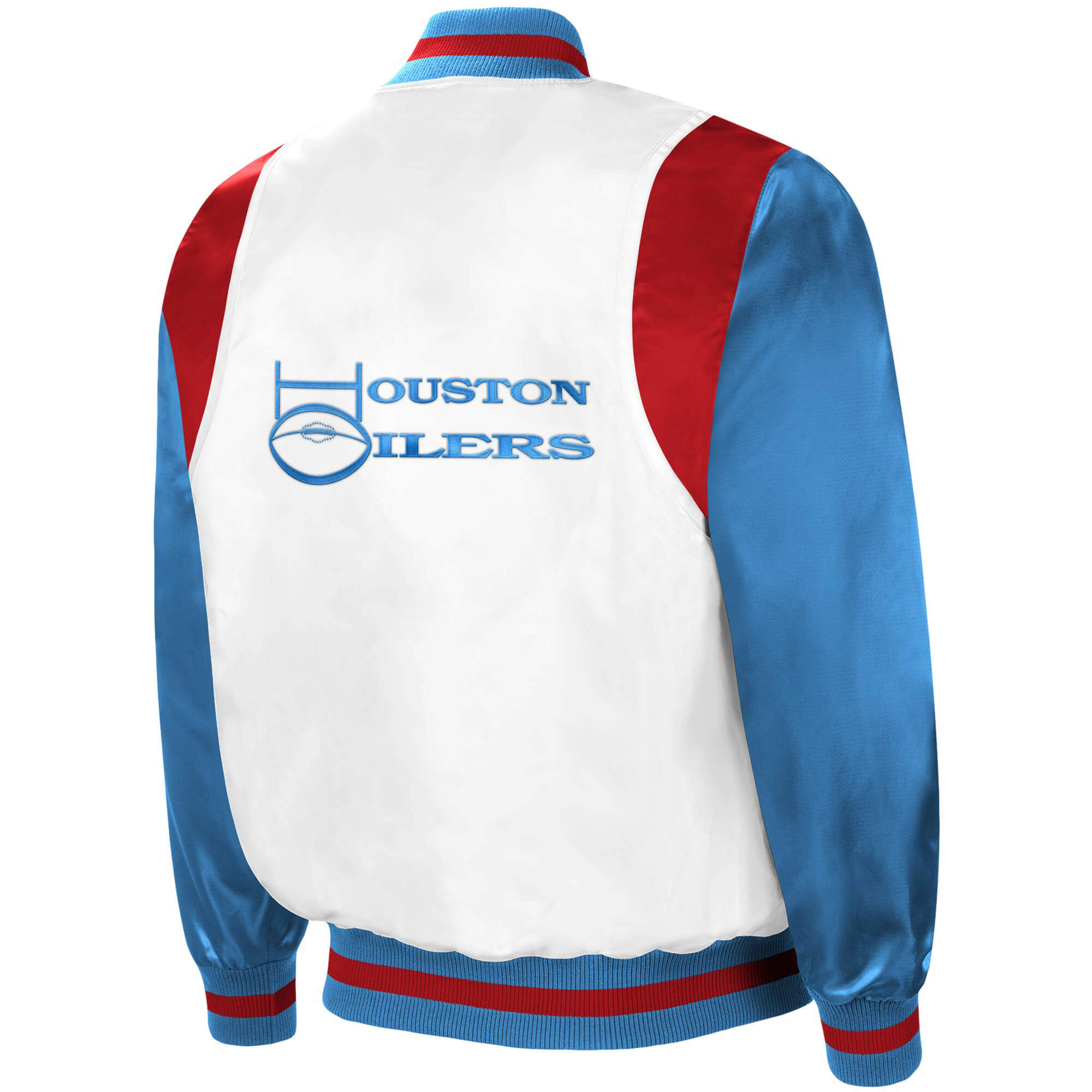 NFL Houston Oilers Tricolor Satin Jacket - Maker of Jacket