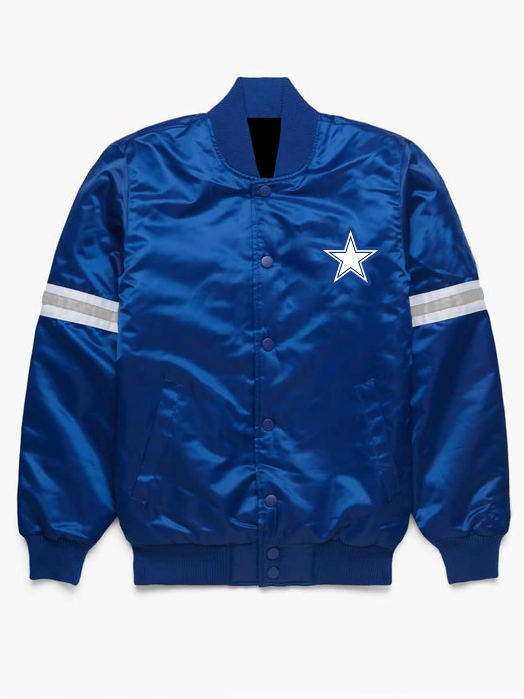 Royal Blue Dallas Cowboys Satin Jacket - Maker of Jacket