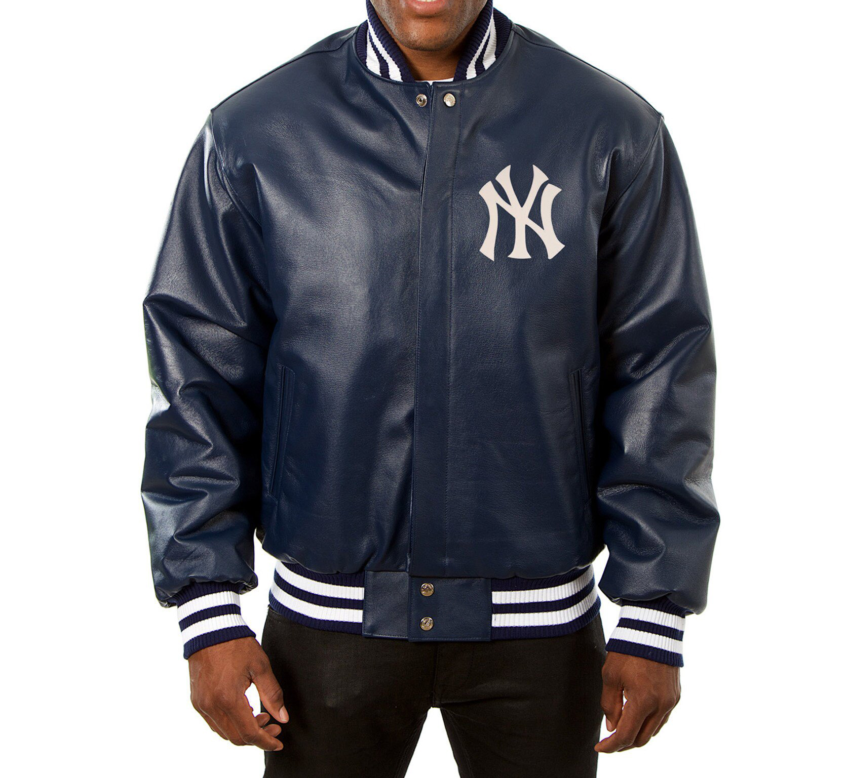 New York Yankees Team Navy Color Leather Jacket - Maker of Jacket