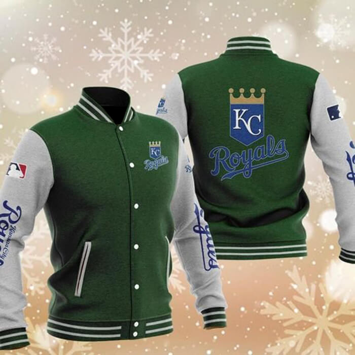 MLB Green Kansas City Royals Baseball Varsity Jacket - Maker of Jacket