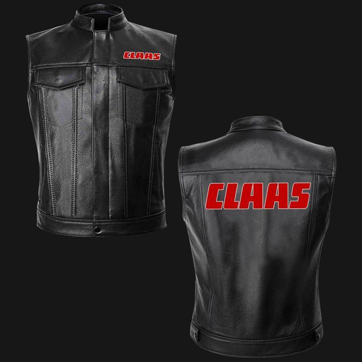 Claas Motor Car Black Leather Vest - Maker of Jacket