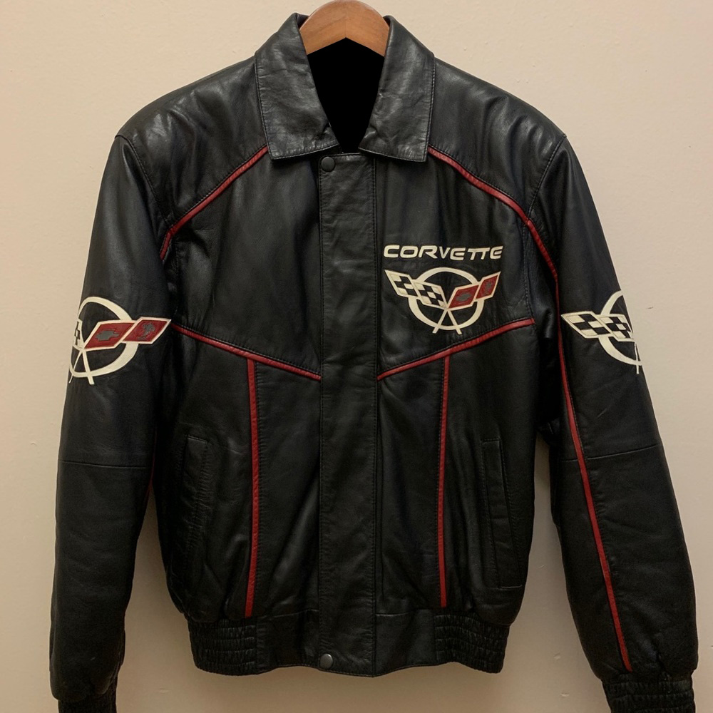Corvette C5 Black Vintage Leather Jacket - Maker of Jacket