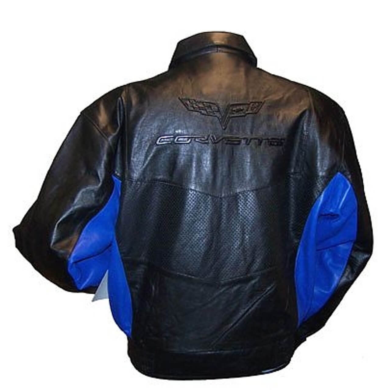 Corvette C6 ZR1 Black Blue Leather Jacket - Maker of Jacket