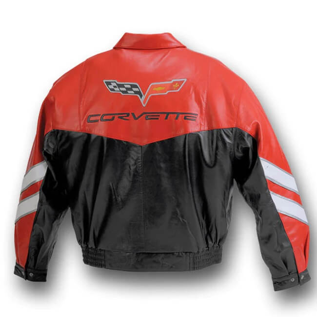Corvette Grand Sport Red Black Leather Jacket - Maker of Jacket
