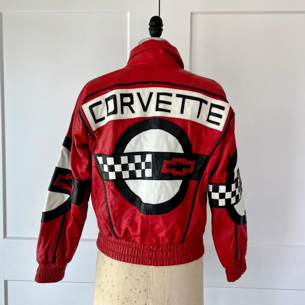 Chevy Corvette 50th Anniversary Black Leather Jacket - Maker of Jacket