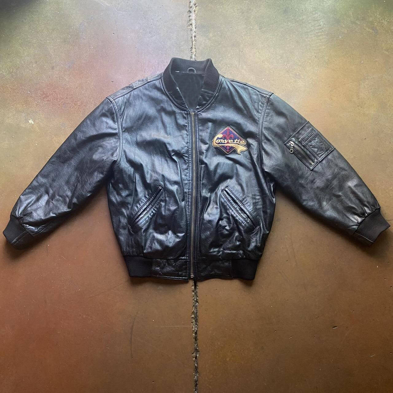 Vintage Corvette Black Heritage Leather Jacket - Maker of Jacket