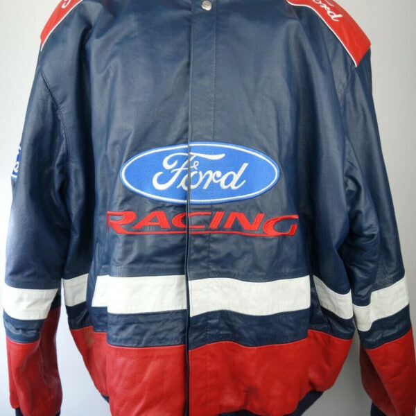 Ford Mustang 40th Anniversary Black Leather Jacket - Maker of Jacket