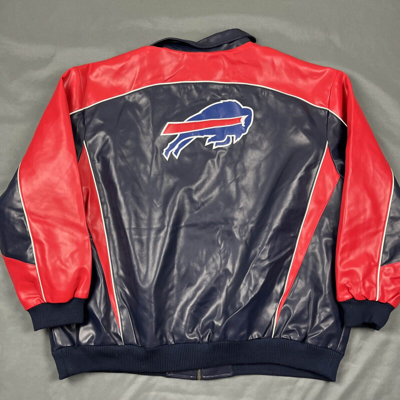 Buffalo Bills Navy And Red Leather Jacket - Maker of Jacket