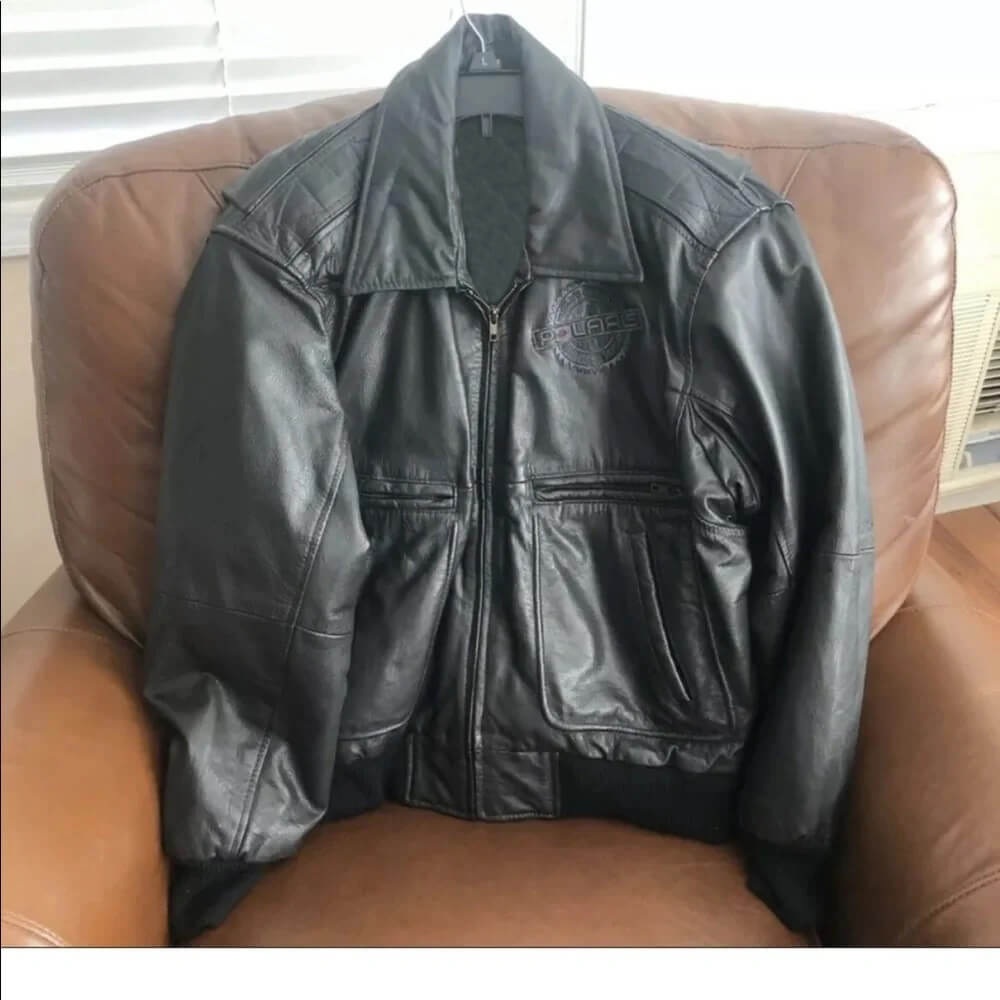 Vintage Polaris Bomber Black Leather Jacket - Maker of Jacket