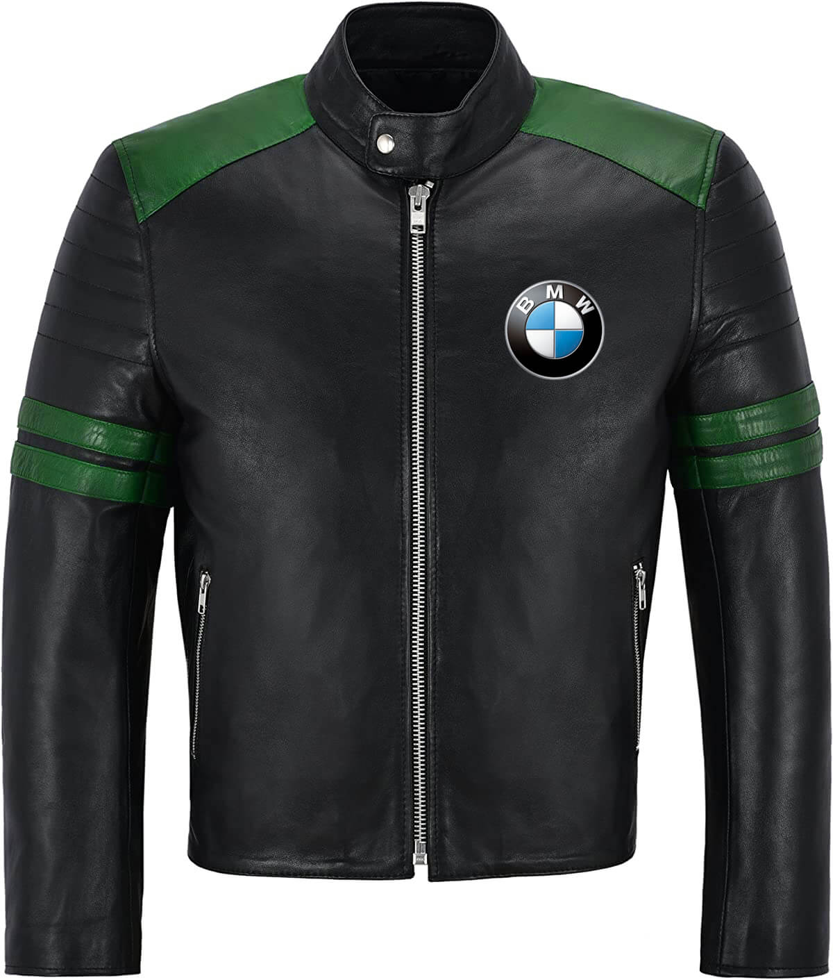 Black Green BMW Motorcycle Racing Leather Jacket - Maker of Jacket