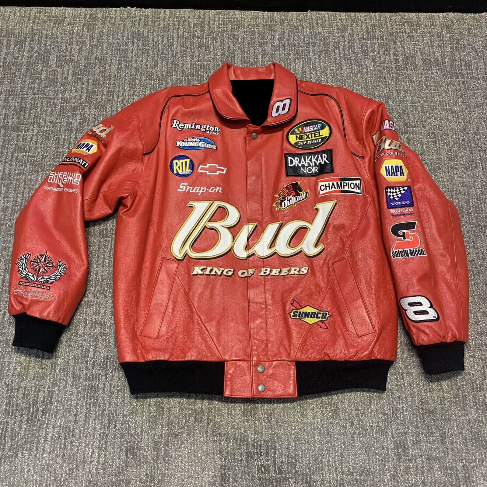 Vintage Bud Jeff Hamilton Red Leather Jacket - Maker of Jacket