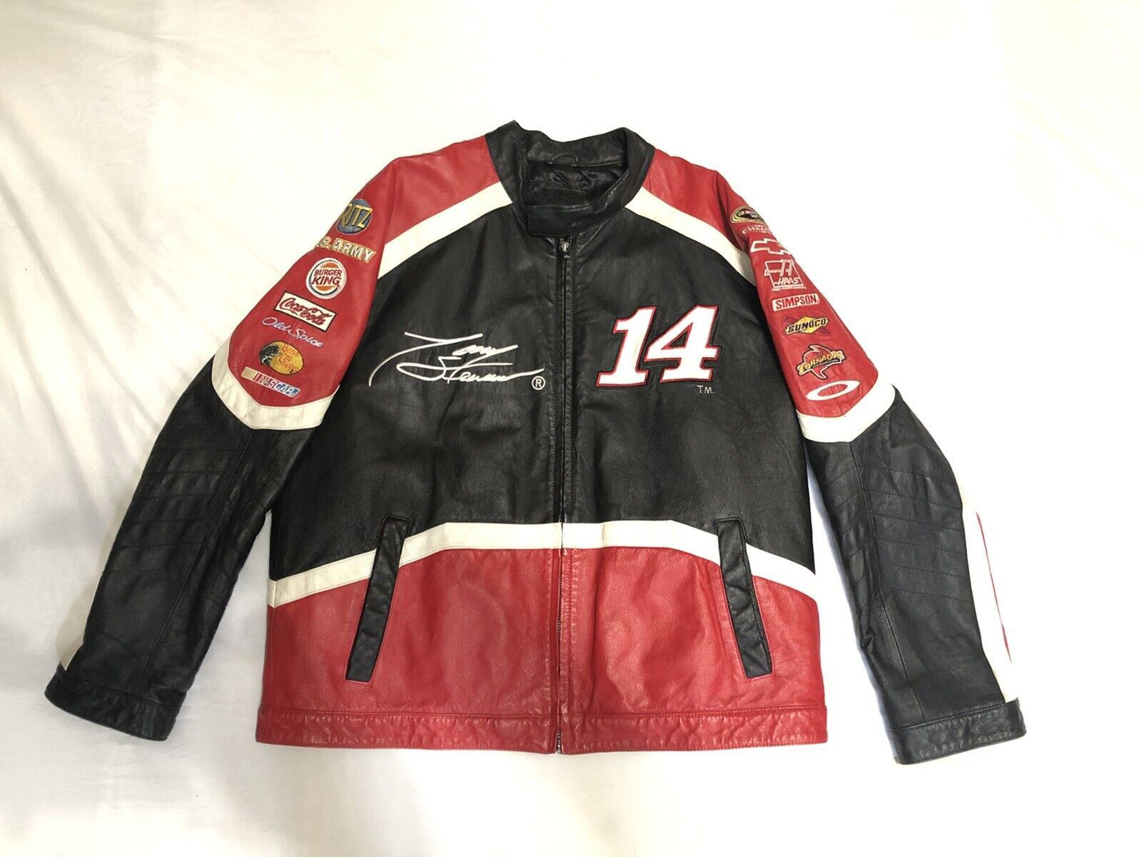 Tony Stewart NASCAR Office Depot Leather Jacket - Maker of Jacket