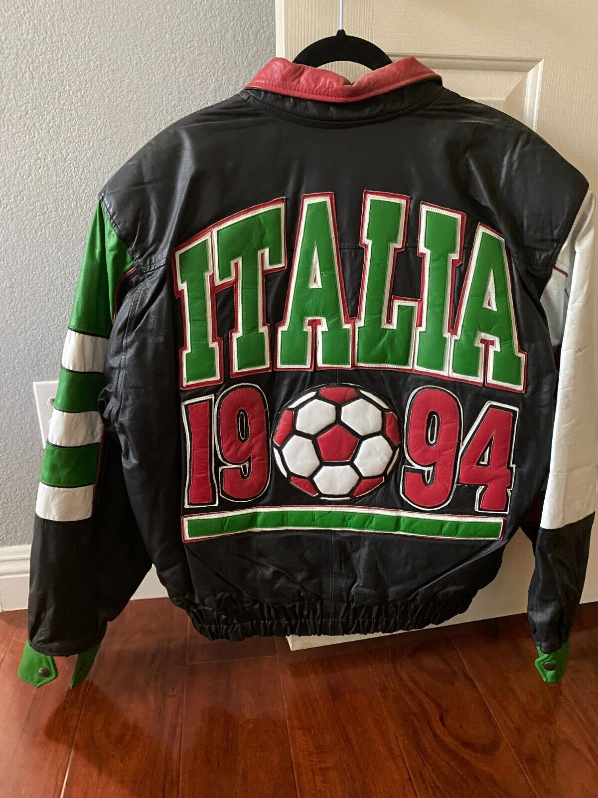 Italian 1994 Soccer Multi Leather Jacket - Maker of Jacket
