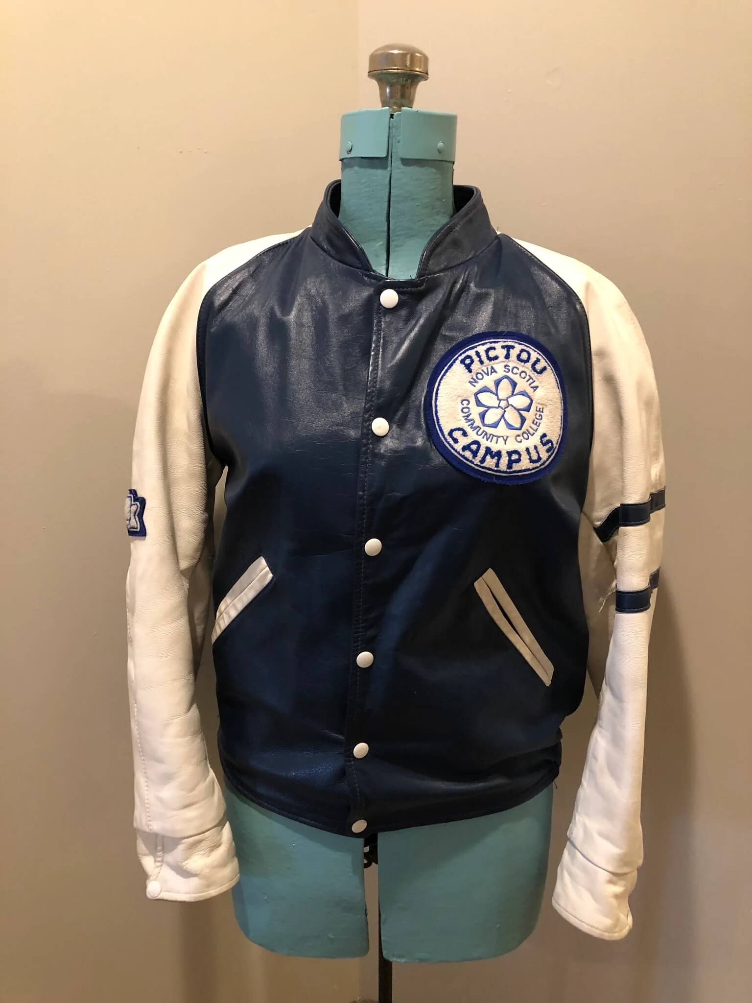 Vintage NSCC Pictou Campus Leather Jacket - Maker of Jacket