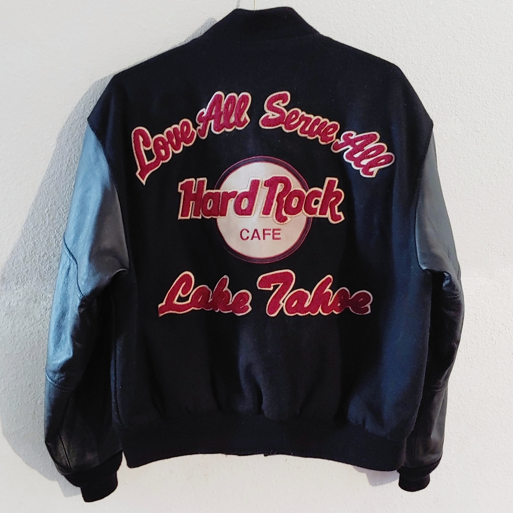 Hard Rock Cafe Black Varsity Jacket - Maker of Jacket