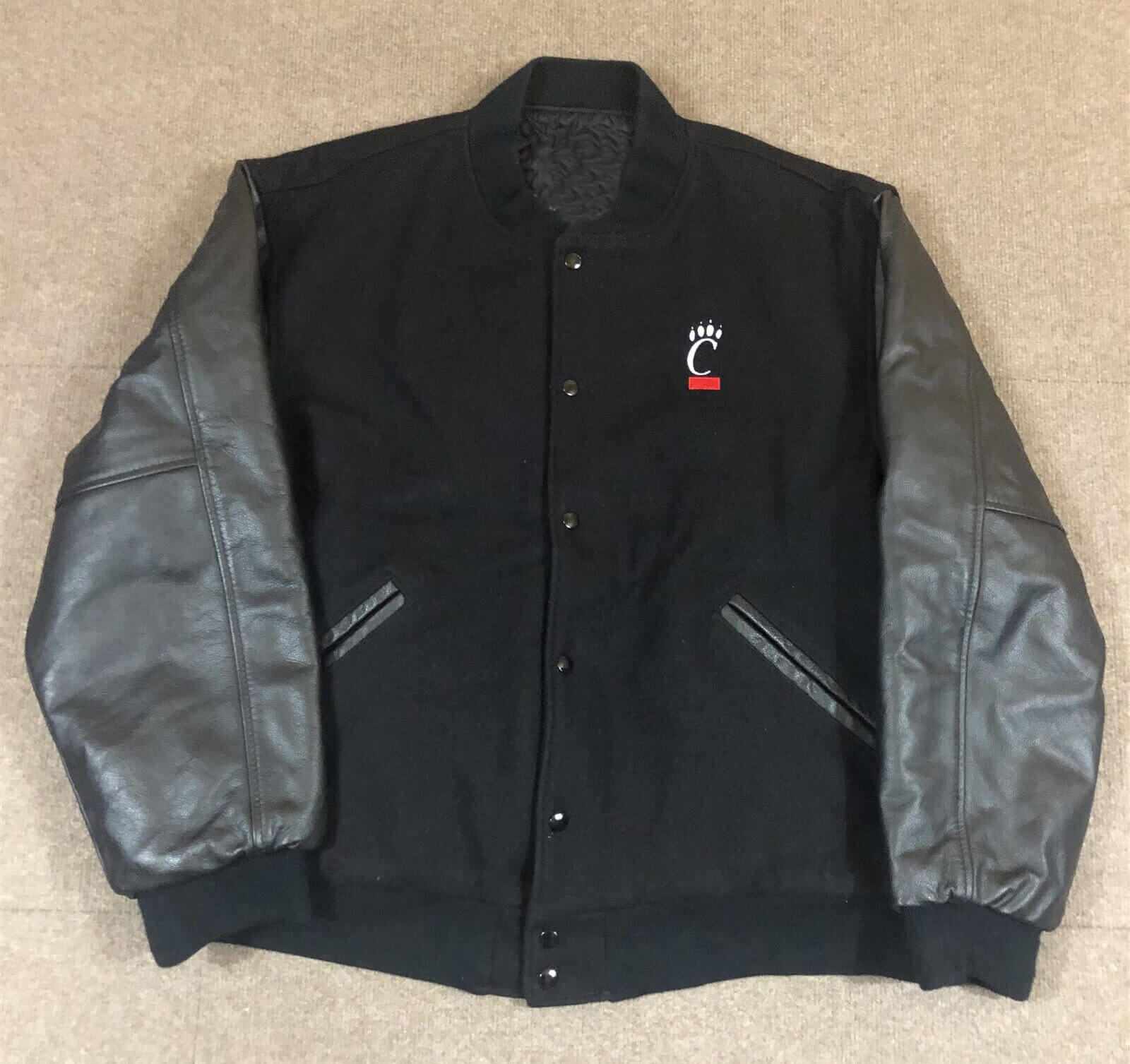Vintage Cincinnati Bearcats Black Varsity Jacket - Maker of Jacket