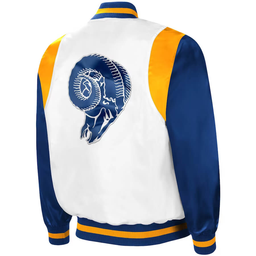 Los Angeles Rams Retro Snap Satin Jacket - Maker of Jacket