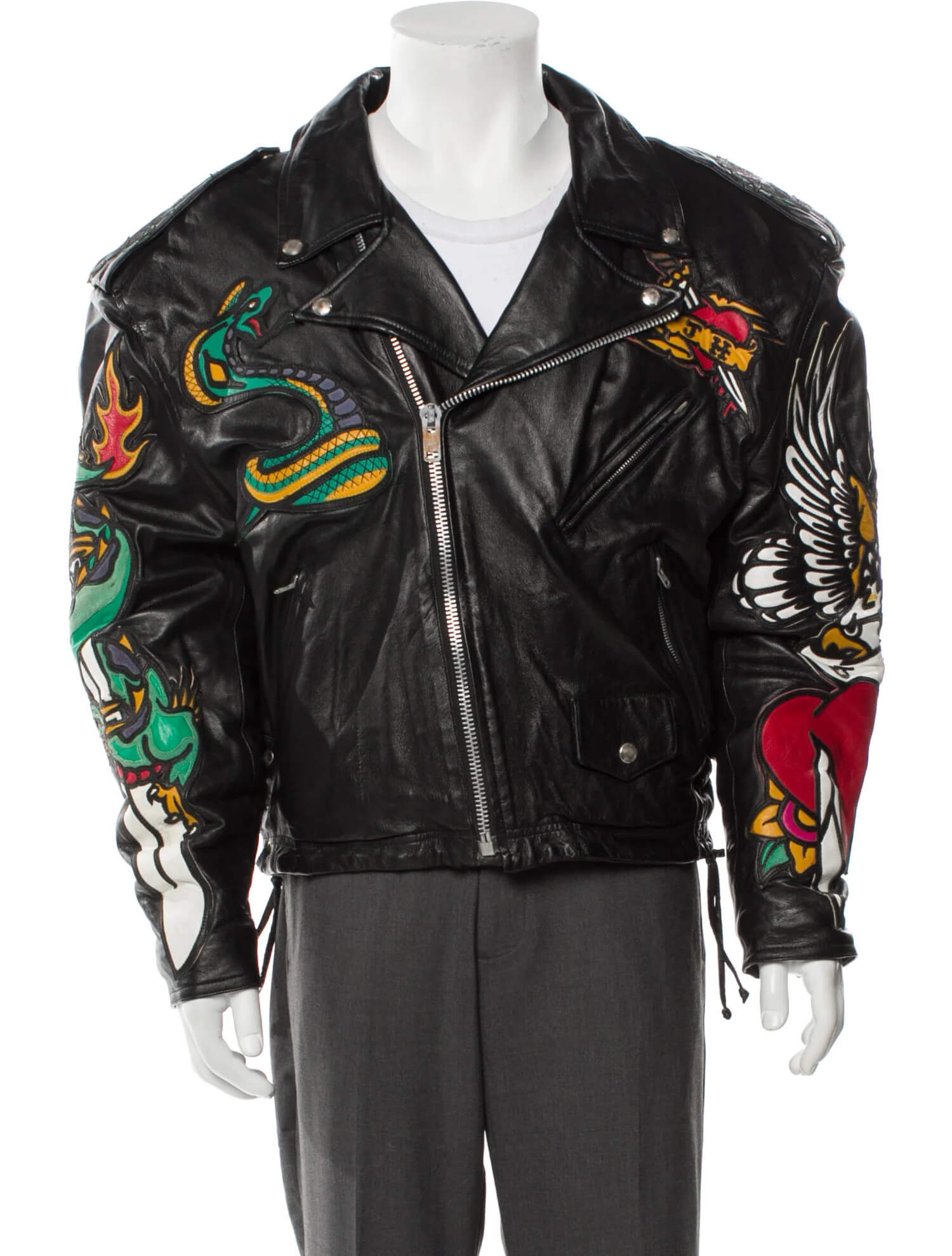 Tattoo Till Death Do Us Part Black Leather Jacket - Maker of Jacket