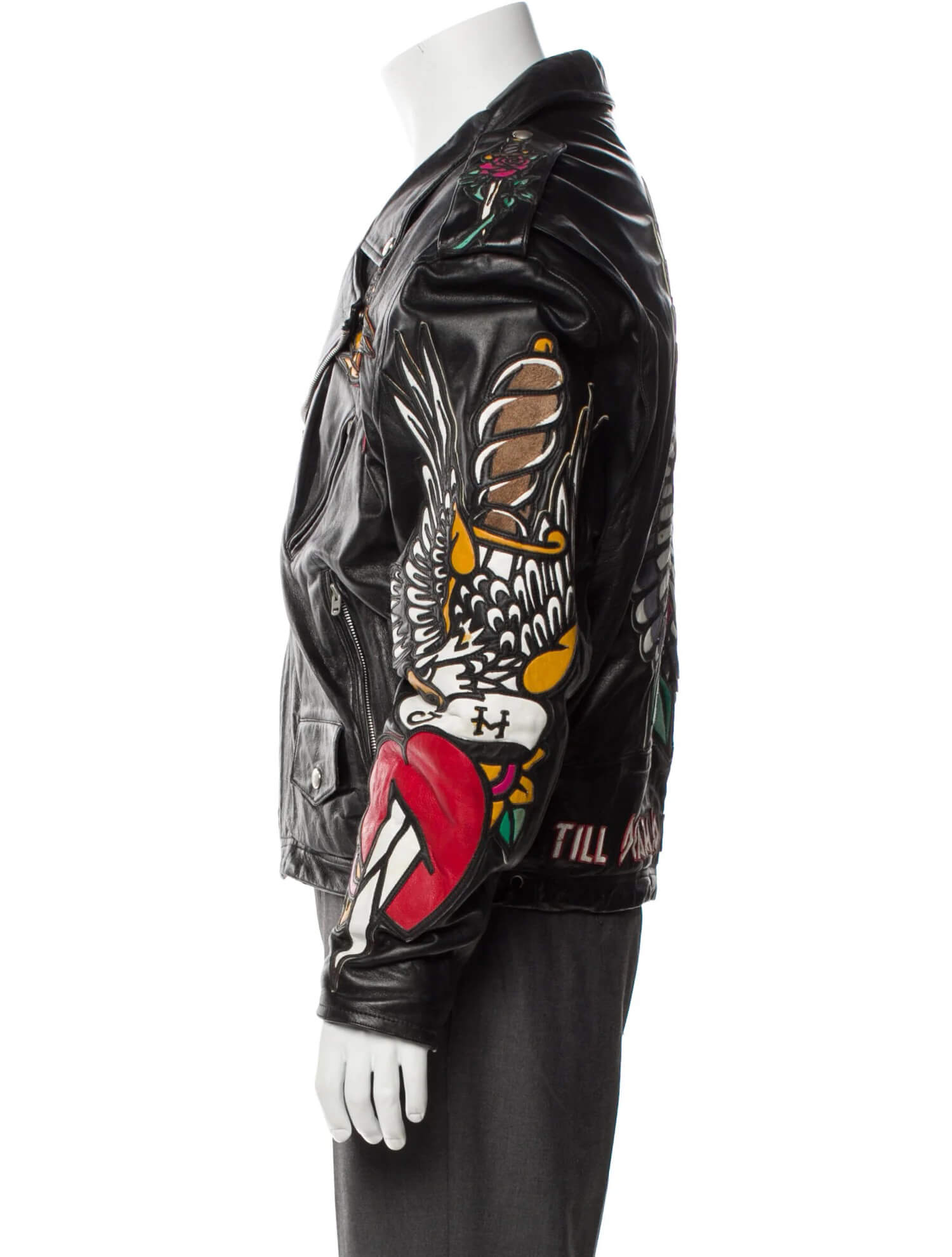 Tattoo Till Death Do Us Part Black Leather Jacket - Maker of Jacket