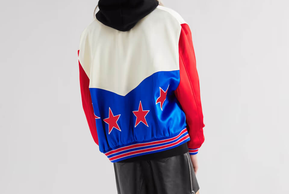 Teddy Americana Tricolor Satin Jacket - Maker of Jacket