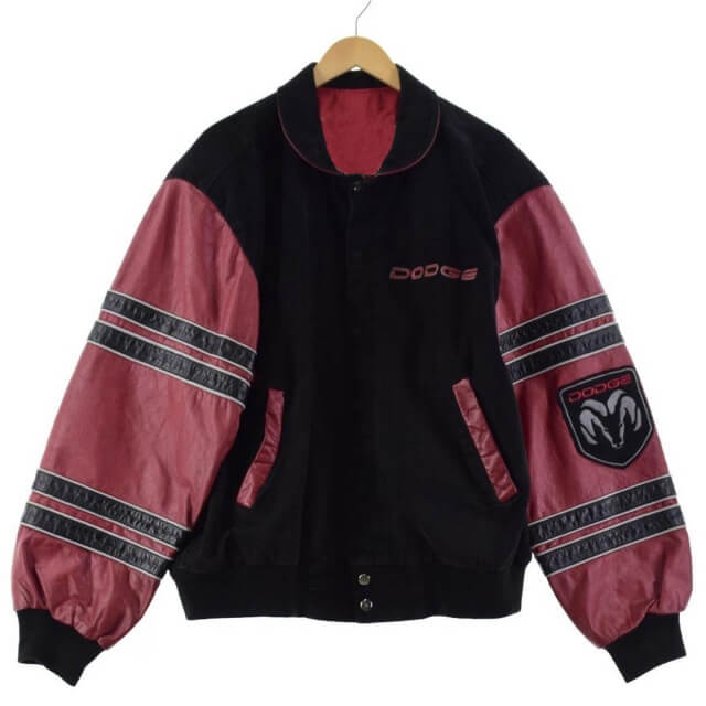 Dodge Racing Jeff Hamilton Black Red Varsity Jacket - Maker of Jacket
