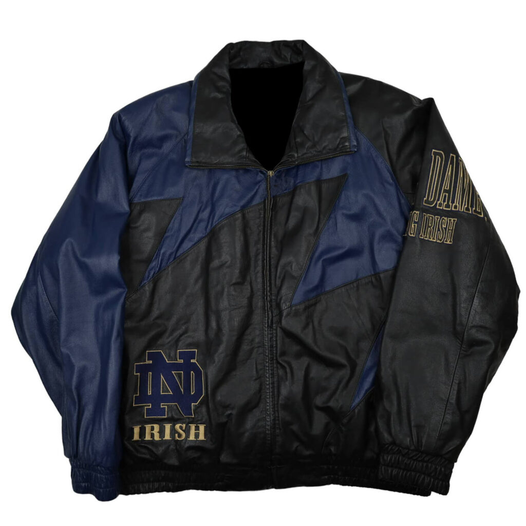 Norte Dame Fighting Irish Sharktooth Leather Jacket - Maker of Jacket