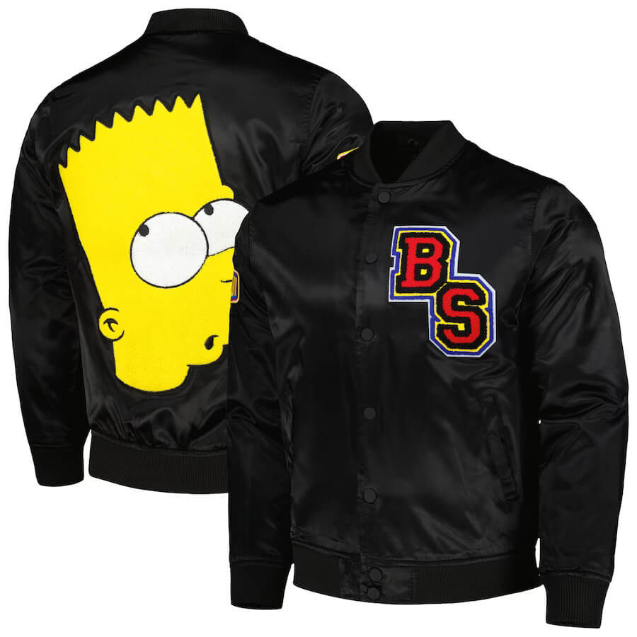 The Bart Simpson Black Satin Jacket - Maker of Jacket
