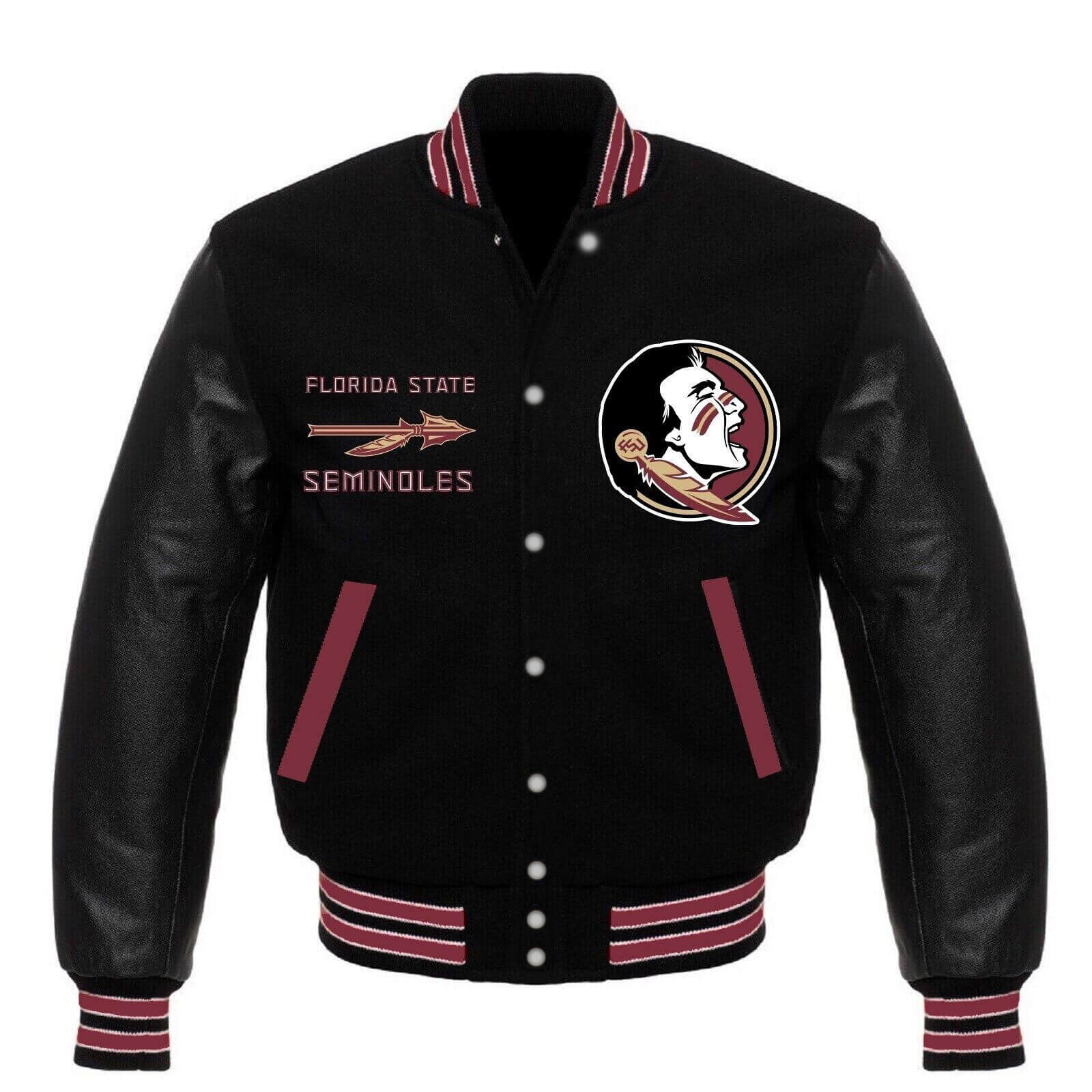 Florida State Seminoles NCAA Black Varsity Jacket - Maker of Jacket