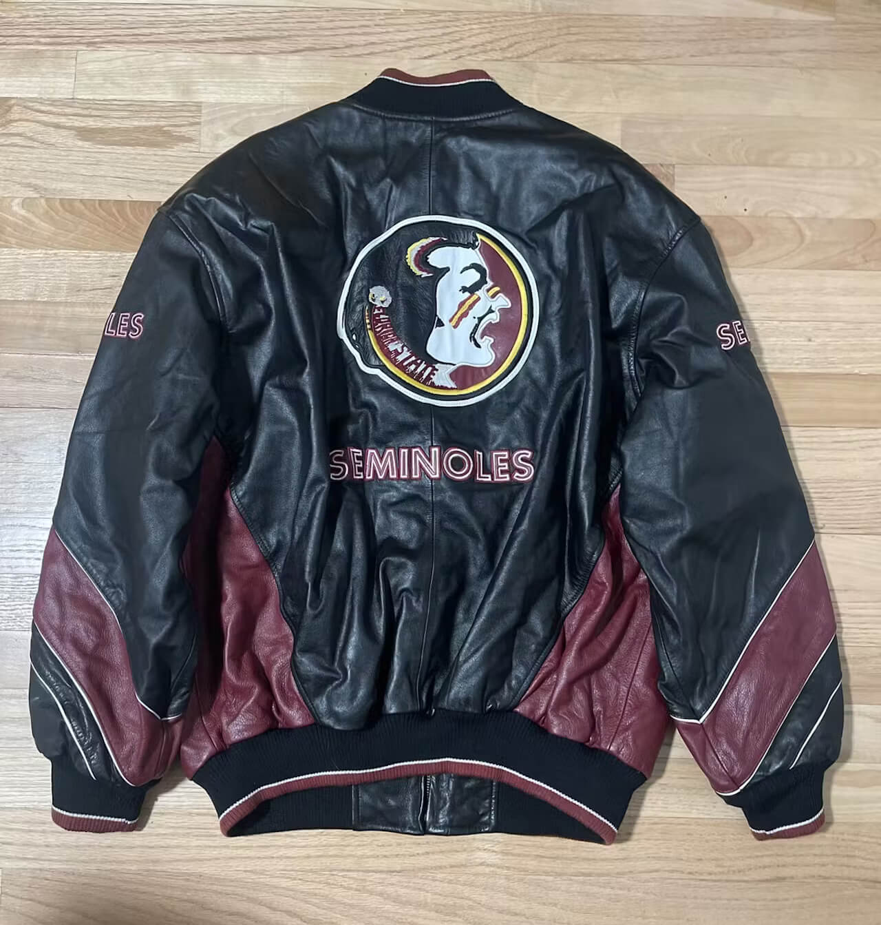 Vintage 1990s Florida State Seminoles Leather Varsity Jacket - Maker of ...