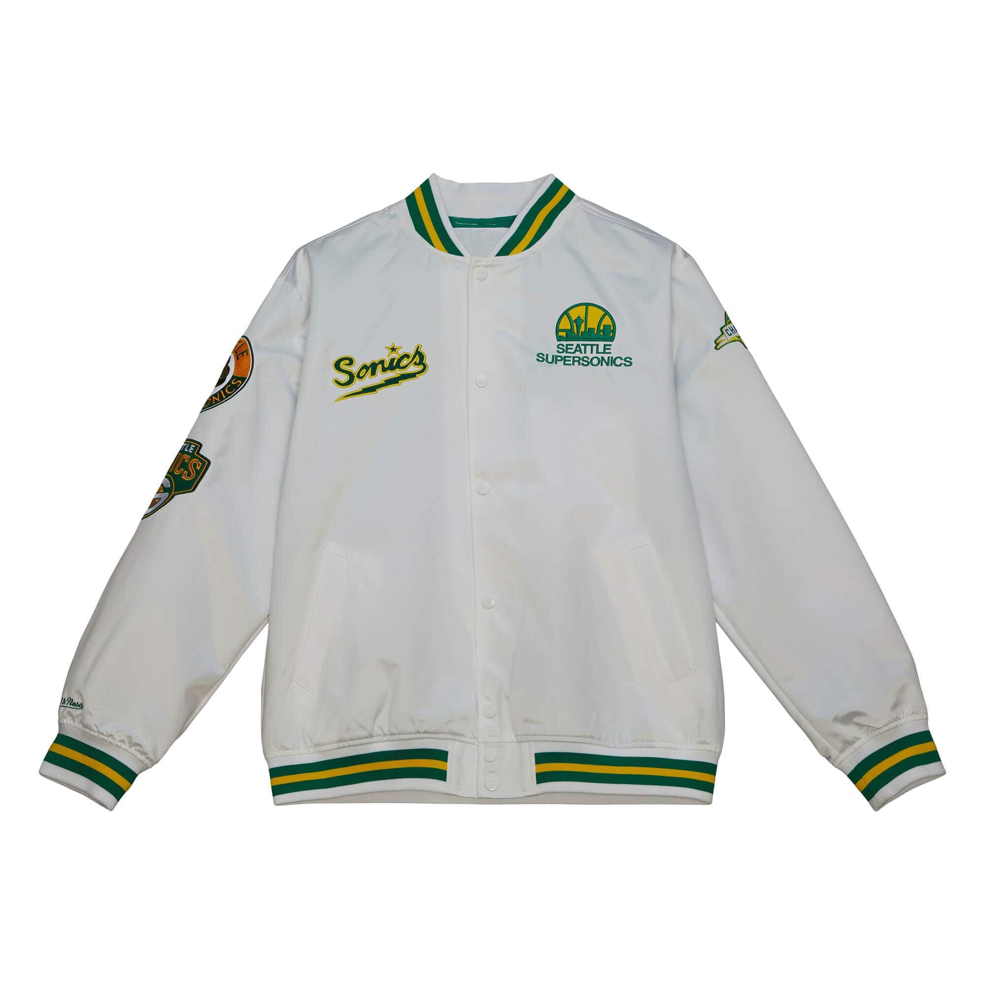 Seattle Supersonics Golden Age White Satin Jacket - Maker of Jacket
