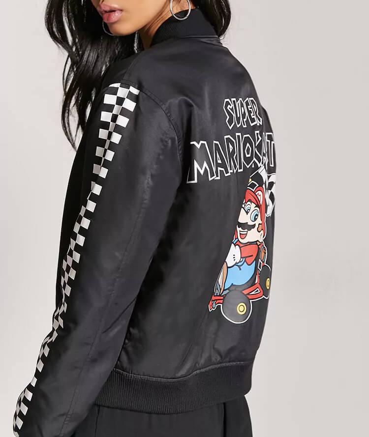 Super Mario Kart Black Bomber Jacket - Maker of Jacket