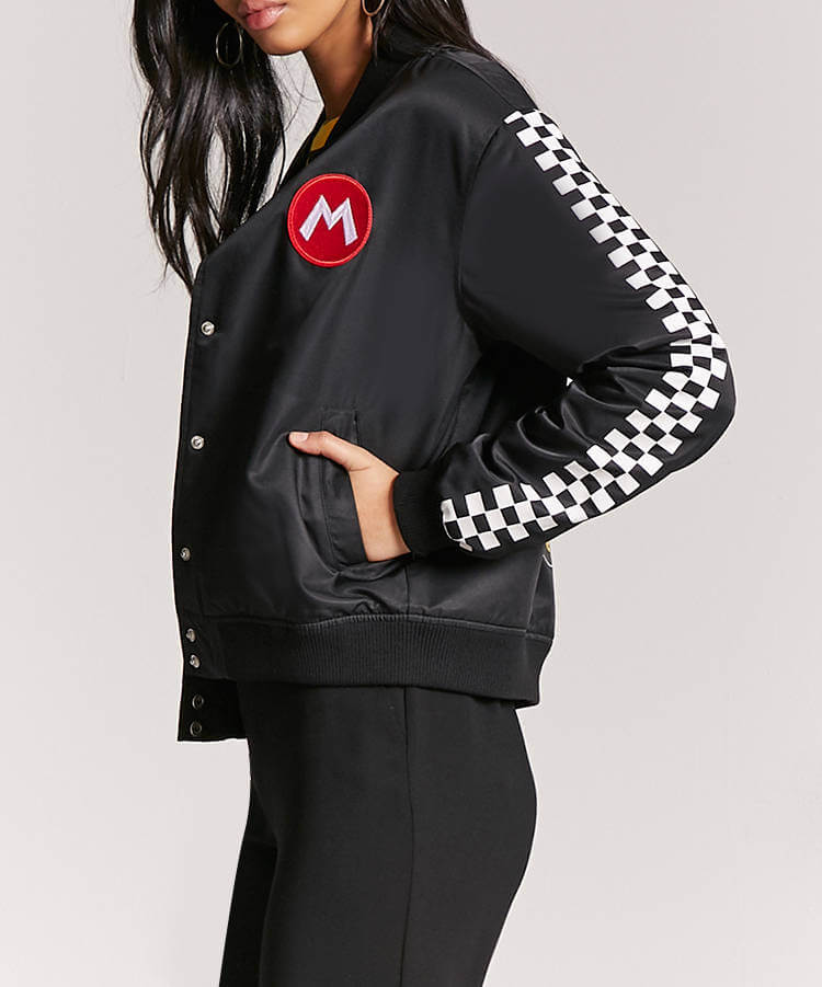 Super Mario Kart Black Bomber Jacket - Maker of Jacket