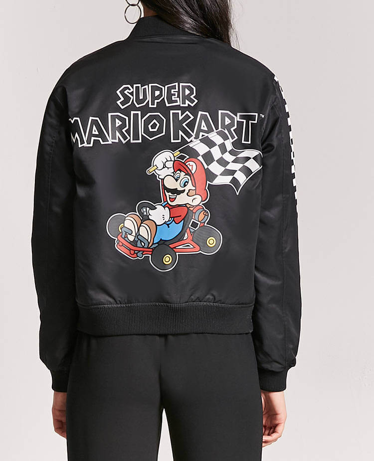 Super Mario Kart Black Bomber Jacket - Maker of Jacket
