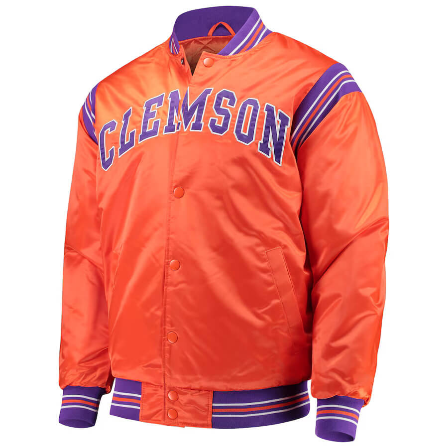 NCAA Clemson Tigers The Enforcer Full-Button Satin Jacket - Maker of Jacket