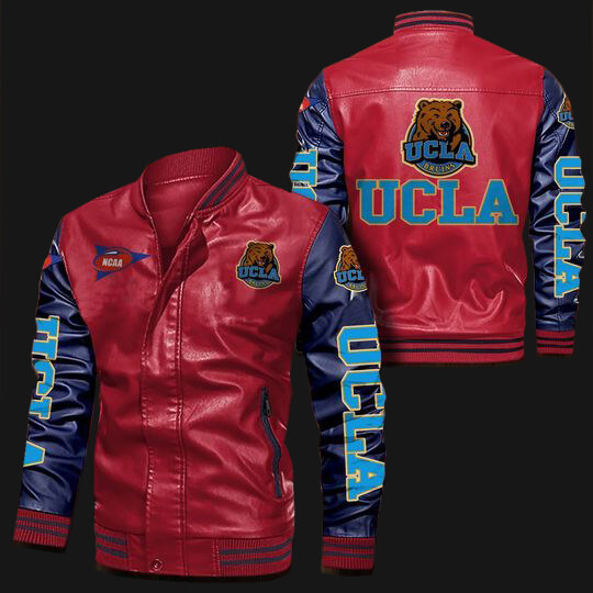 UCLA Bruins Red Blue Bomber Leather Jacket - Maker of Jacket