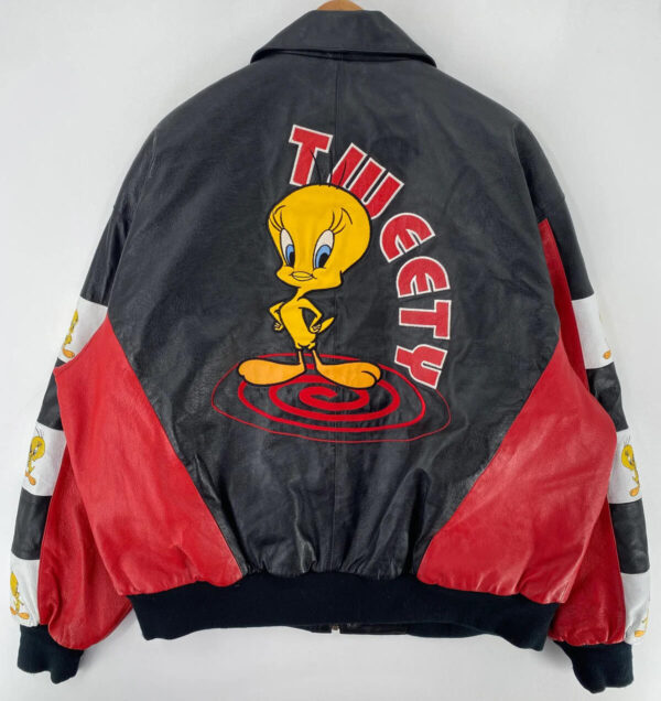 Vintage Looney Tunes Tweety Birds Leather Jacket - Maker of Jacket