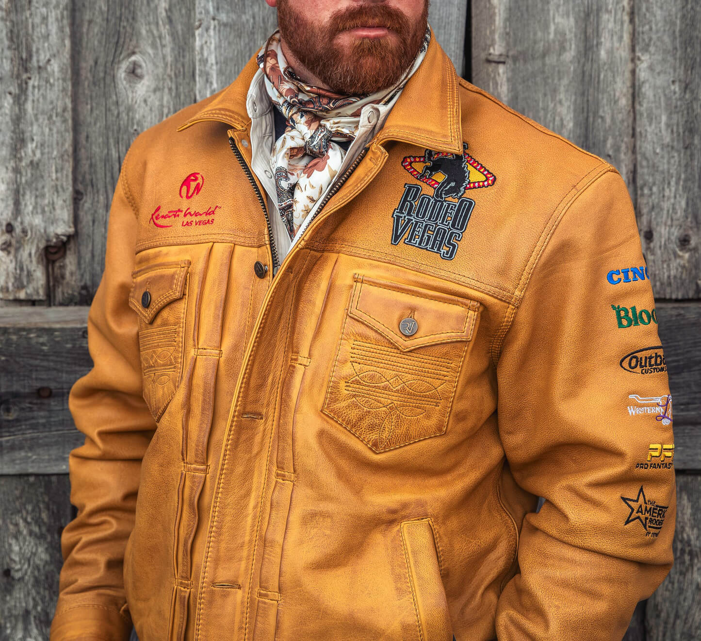 Las Vegas Rodeo 2024 NFR Leather Jacket - Maker of Jacket