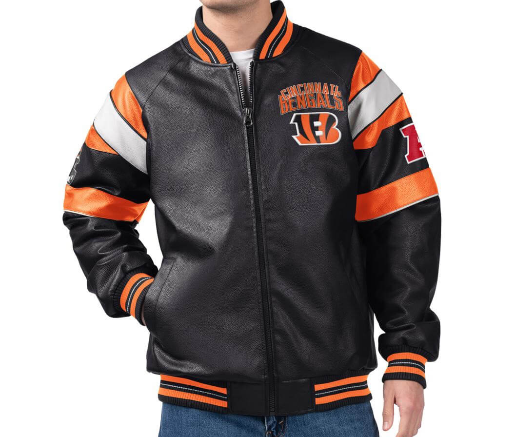 Cincinnati Bengals Football Team Leather Varsity Jacket - Maker of Jacket