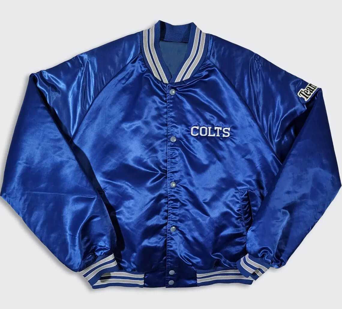 Vintage NFL Team Indianapolis Colts Blue Satin Jacket - Maker of Jacket